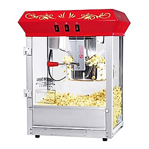6100 Great Northern Popcorn Red Countertop Foundation Popcorn Popper Machine, 8 Ounce