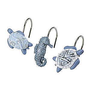 Avanti Linens - Shower Hook Set, Sealife Inspired Bathroom Decor, Set of 12 (Caicos Collection)