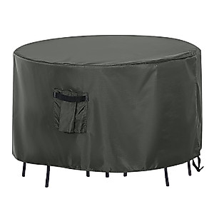ABCCANOPY Table Cover Round Table Cover Outdoor Furniture Cover Furniture Waterproof and Dustproof Windproof Tear Resistance UV Resistance Universal Furniture Table Cover 76Dx28 Inches Grey