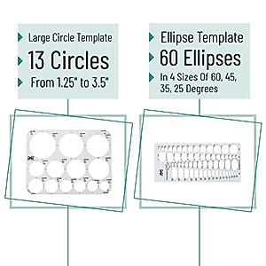 Mr. Pen- French Curve, Large Circle Template and Ellipse Template (6 Pc), Curve Ruler, Drawing Tools, Drafting Tools, Geometry Template, Drawing Templates, Architectural Templates, Journaling Supplies