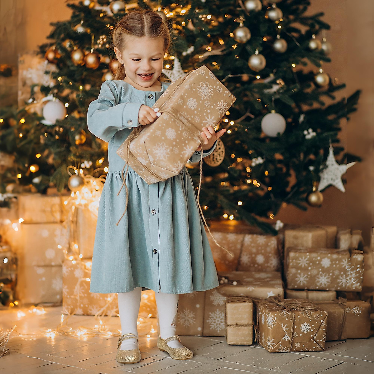 MIXIN Girls Mary Jane Shoes School Uniform Dress Shoes Princess Ballerina Girls Flat for Wedding（Little/Big Kid） Gold Size 2