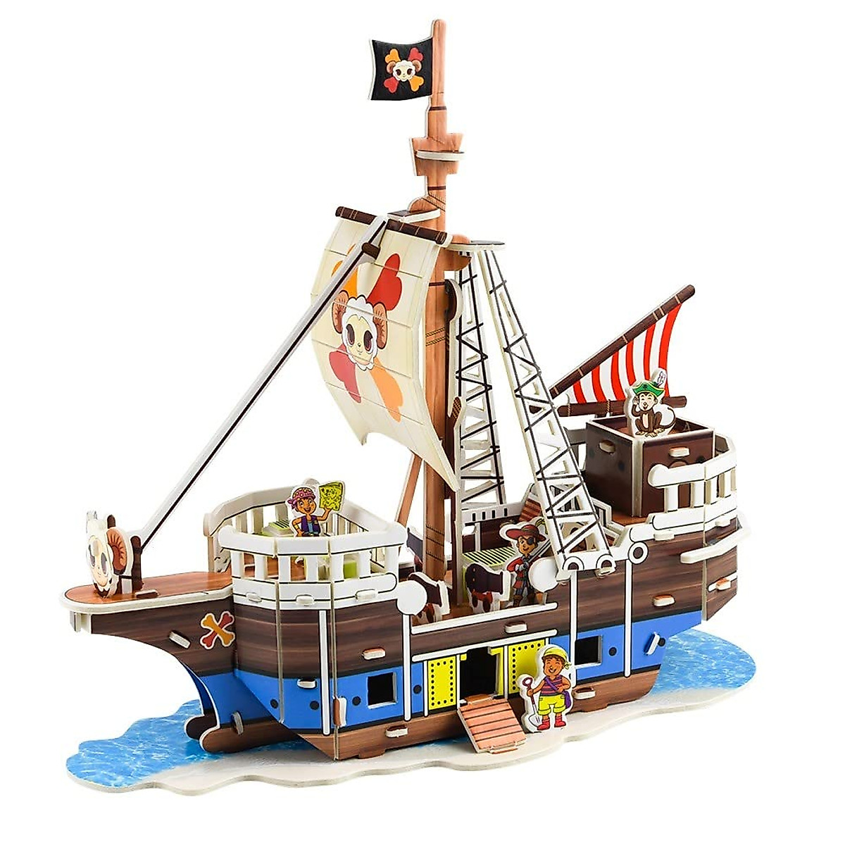 Toysical 3D Puzzle Set Q Pirate Ship DIY Sailing Boat Model Kits & Toys for Kids Gifts for Birthday, Christmas & New Year Building Hobbies, Crafts & Projects, 3D Puzzles for Kids Ages 8-10