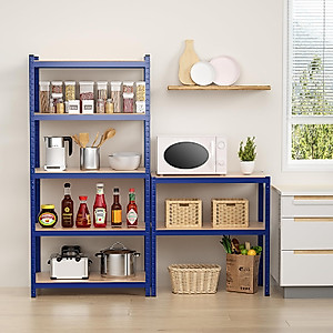 ERGOMASTER Garage Storage Shelves 5-Tier Garage Shelving Unit 2920LBS Heavy Duty Shelving Adjustable Boltless Organizer Rack for Garage Warehouse Pantry Office 108" W x 18" D x 72" H（Blue,3Pack）