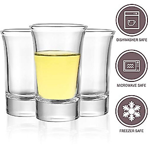 Encheng 1.4 Ounce Heavy Base Shot Glass Set,Whisky Shot Glasses 1.4 oz, Liqueur Glasses Spirits Glasses Mini Glass Cups Double Side Cordial Glasses,Tequila Cups Small Glass Shot Cups 40 Pack