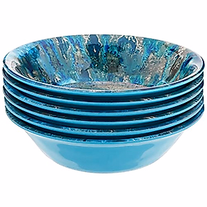 Certified International Radiance Teal Melamine 7.5" All Purpose Bowl, Set of 6, 300 milliliters
