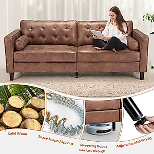 YODOLLA 84.2” Faux Leather Sofa 3.2