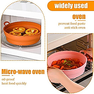 Silicone Air Fryer Liner 7.5 Inch Compatible with Cosori Ninja Tower, 2 Pack Collapsible Round Air Fryer Tray Silicone Pot for Air Fryer Oven and Microwave, Silicone Air Fryer Accessories