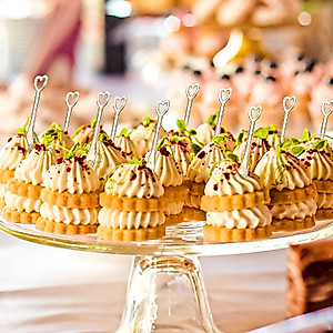 1000 Pcs Fruit Forks Disposable Plastic Cocktail Picks Small Appetizer Forks Safety Mini Forks for Appetizer Heart Shape Cute Mini Cake Forks Plastic Cocktail Picks Sticks for Party Food Dessert