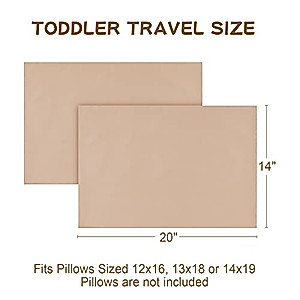 Fittia Cotton Toddler Pillowcase with Envelope Closure, Soft and Breathable Travel Pillow Case Cover Pack of 2, 14x20 Inches Small Pillow Case, Champagne