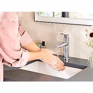 Moen 84794 Meena Chrome Single-Handle Lavatory Faucet, Versatile Finish, Temperature Control