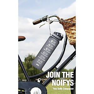 NOIFYS Motivational 32 oz/24 oz Water Bottle with Time Marker, Updated BPA Free Leak Proof Water Bottles With Fruit Strainer and Straw, Perfect For Fitness Gym Outdoor