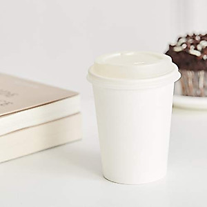 Amazon Basics Compostable Hot Paper Cup, 8 oz, Pack of 1000, White