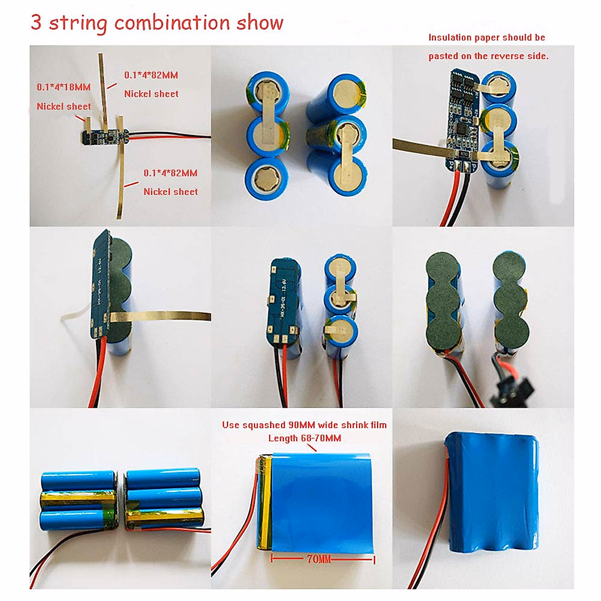 Comidox 3S 12V 10A 18650 Lithium Battery Protection Board BMS Li-ion Charger Protection Module Anti-Overcharge/Over-Discharge/Over-Current/Short Circuit 3Pcs