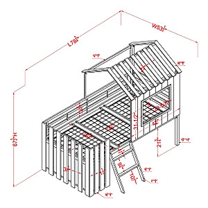 Furniture of America Cumberland Metal Playhouse Themed Twin Bed in White