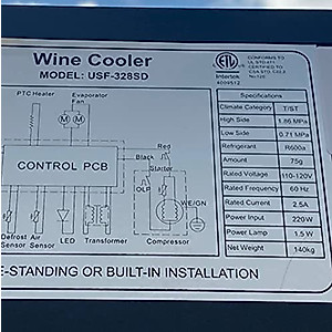 Wine Cooler Refrigerator 2 Glass Door 321 Bottles Dual Zone Reversible Commercial Cooler For Restaurant Bar Grocery Store NSF WI321DD