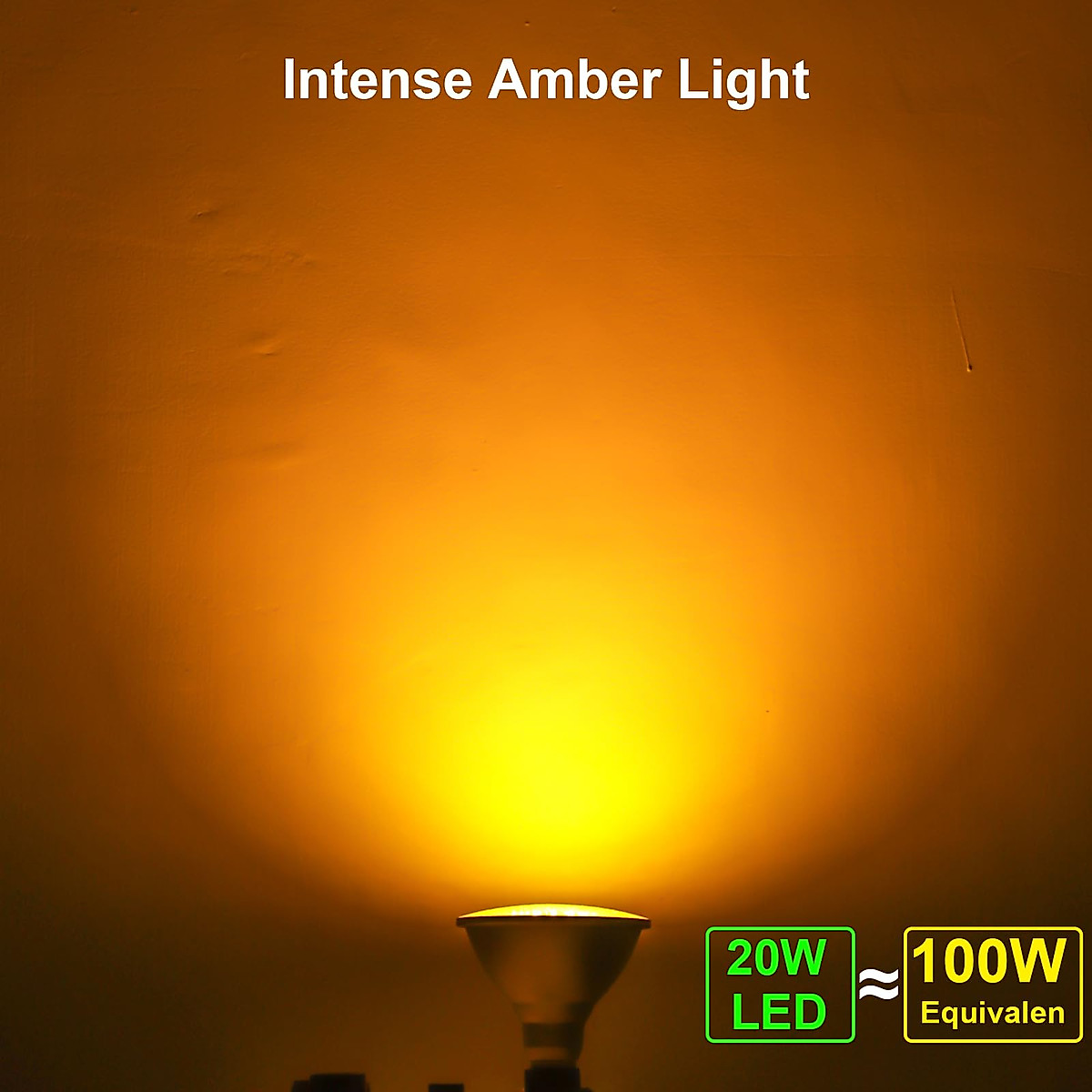 Familite LED Bug Light Bulbs, 1900K Yellow Outdoor PAR38 Flood Lights, Dusk to Dawn Auto On/Off Porch Lights, IP65 Waterproof, Replace up to 100W for Garage Hallway Yard Porch, 2 Pack