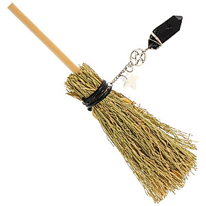 Gadpiparty Mini Broom Ornament 1pc Broom Pendant Crystal The Witch Car Miniature Broom Decor