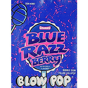 Charms Blue Razzberry Blow Pops Lollipops Quantity: 48