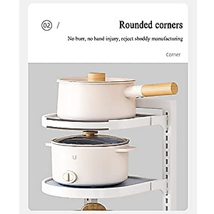 YUEGOO Kitchen Sinks Solid Under Sink Storage, Under Cabinet Storage Rack Multifunctional Bathroom Sink Storage Pot Rack Under Sink Rack Shelf/White/25.5 * 29.5 * 33cm