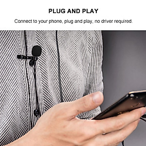 Koffmon Omnidirectional Mini Wired Clip-on Microphone Cable Lavalier Lapel Microphone with 3.5mm TRRS Audio Cord for Recording, Interview, Teaching, Vlog