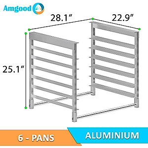 AmGood Table-Mounted Aluminum Bun Pan Rack for 30" Wide Work Tables - 6 Pan Capacity