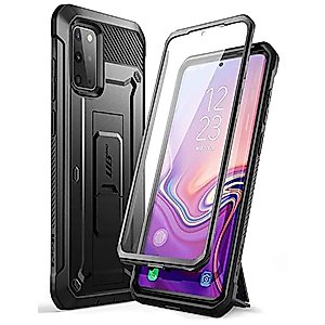 SUPCASE UB Pro Series Designed for Samsung Galaxy S20 Plus 5G Case, Built-in Screen Protector with Full-Body Rugged Holster & Kickstand for Galaxy S20 Plus (2020 Release) (Black)