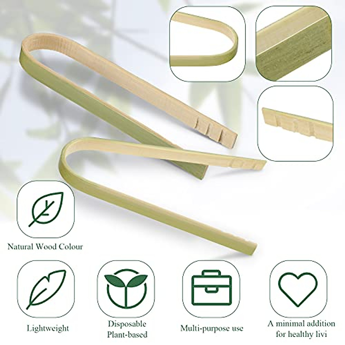 40 Pieces Mini Bamboo Disposable Tongs 4 Inch Bamboo Toast Tongs Disposable Mini Tongs Wooden Cooking Tongs for Cooking Toast Bread Pickles Tea Supplies