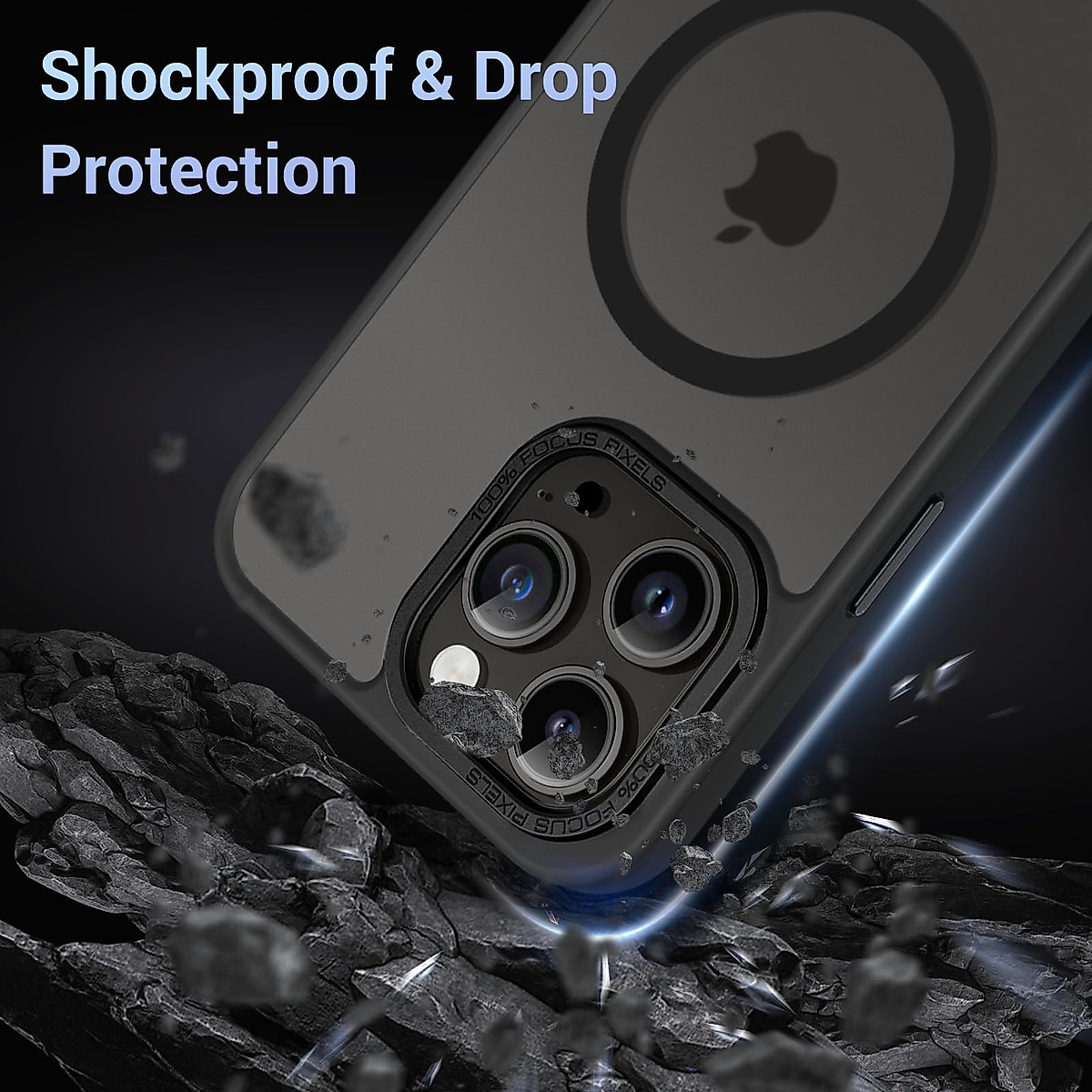 GaoBao Magnetic for iPhone 13 Pro Max Case, iPhone 13 Pro Max Phone Case, [Compatible with Magsafe] Slim Fit Shockproof Translucent Women Men Girls Boys Protective Case for iPhone 13 Pro Max, Black