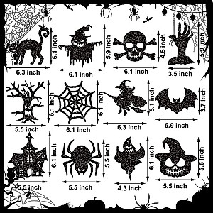 30 Pieces Halloween Hanging Swirls Decorations Halloween Hanging Ceiling Streamers Black Glitter Spooky Hanging Decorations for Halloween Party Haunted House Decor