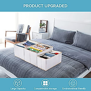 HIPTIS Folded Clothes Organizer, 2PCS Clothing Organizer for Folded Clothes Closet Drawers Wardrobe Clothes Organizer and Storage for Bedroom Organizer for Closet Jeans, Pants, socks, Bra M+L