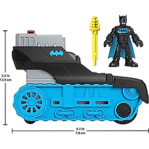 Imaginext DC Super Friends Batman Toy, Bat-Tech Tank with Light-Up Figure & Projectile Launcher for Preschool Kids Ages 3+ Years
