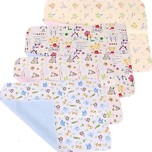 4pcs Pack Monvecle Baby Infant Cotton Waterproof Changing Pads Washable Resuable Diapers Liners Mats Small 18"x12"