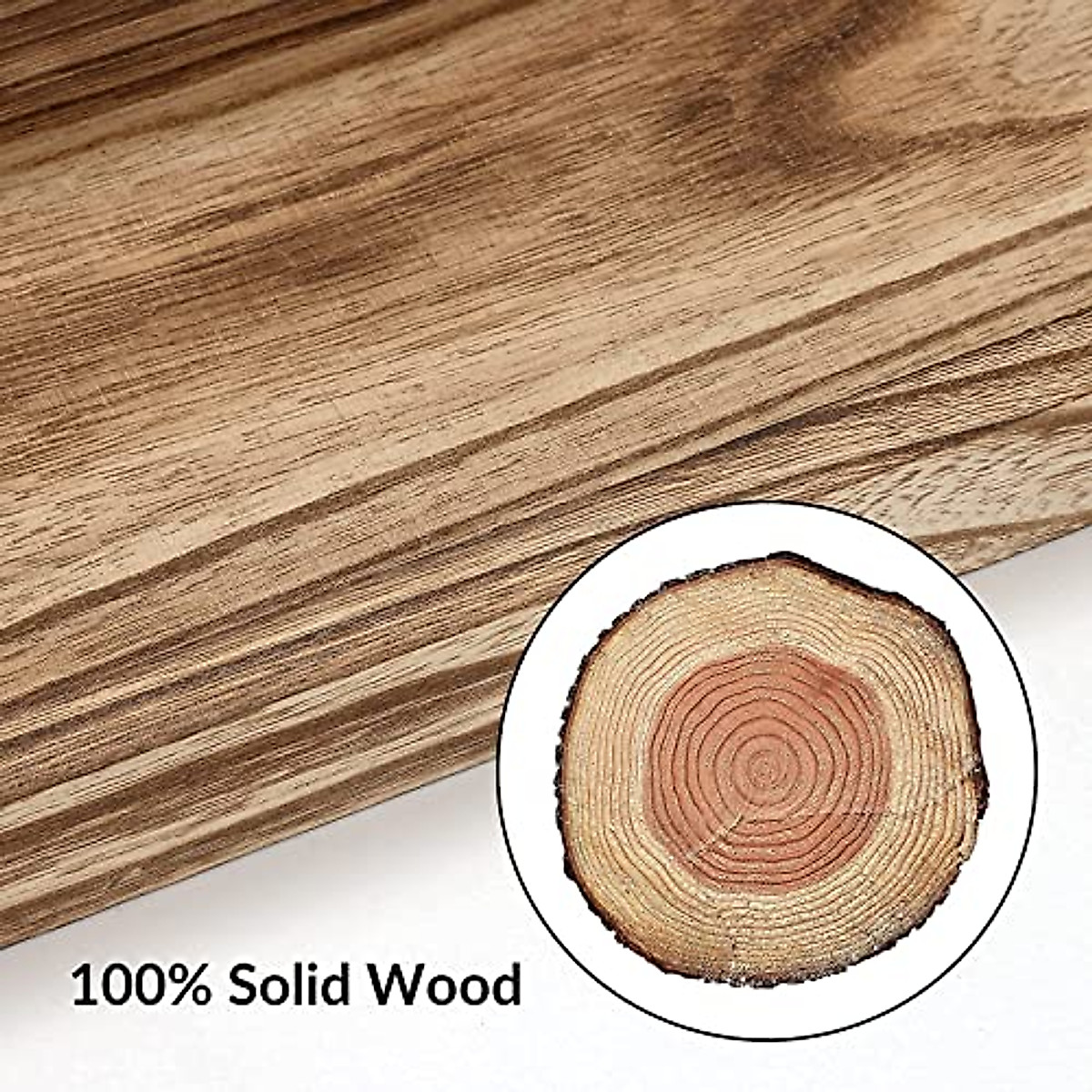 KINLINK Floating Picture Ledge Shelves Set of 2, Rustic Wall Shelves with Ledge for Living Room/Bedroom/Bathroom/Kitchen/Farmhouse, Light Brown