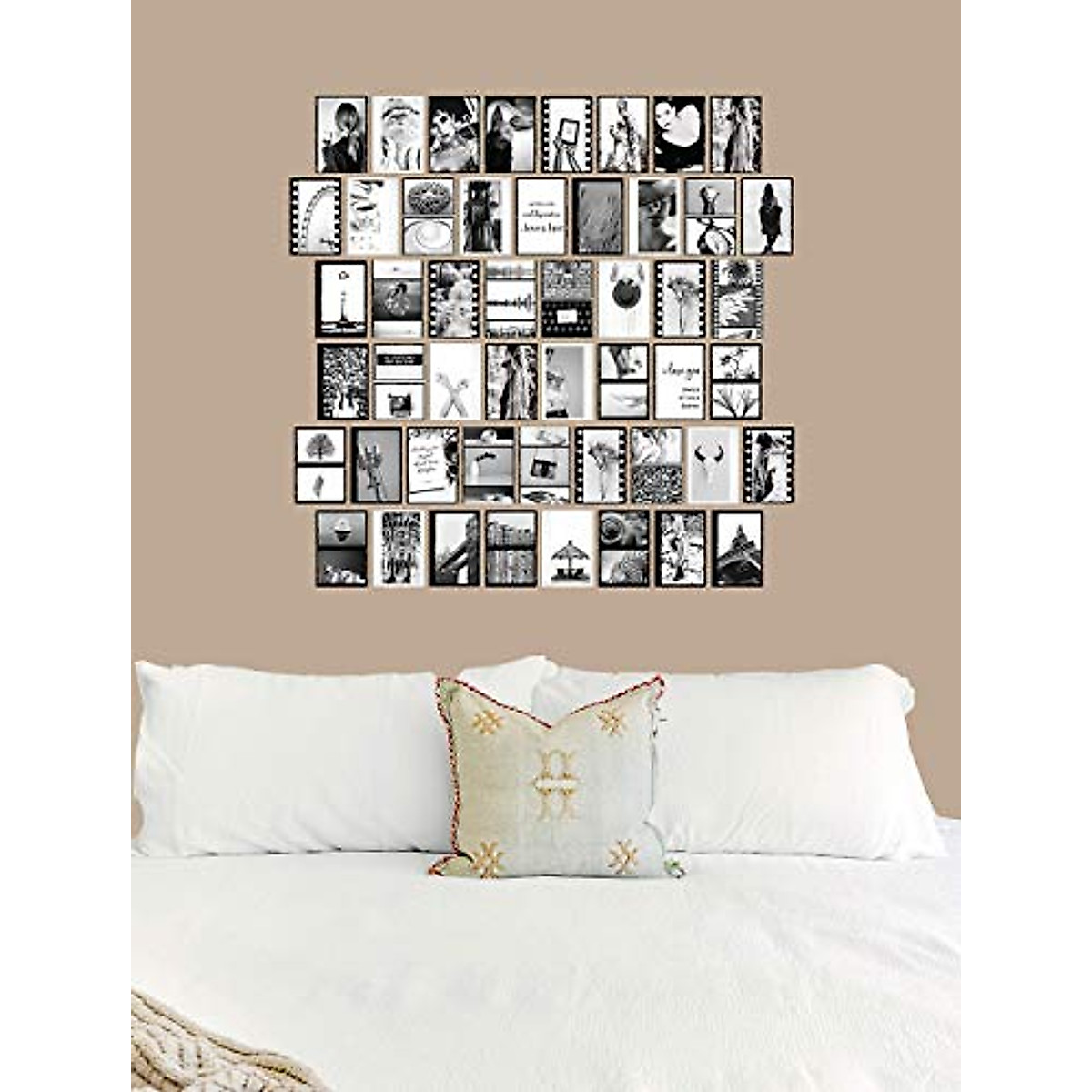 Black and White Wall Collage Kit - 50 Prints for Trendy Room Decor – Minimalistic Black and White and Grey Girls Bedroom Decor - Set of 50 Pcs Photo Prints 4x6