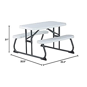 Lifetime Kid's Picnic Table, White and Black