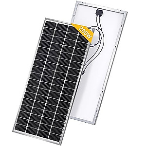 BougeRV 9BB Cell 200 Watts Solar Panel,23% High-Efficiency Mono Module Monocrystalline Technology Work with 12 Volts Charger for RV Camping Home Boat Marine Off-Grid