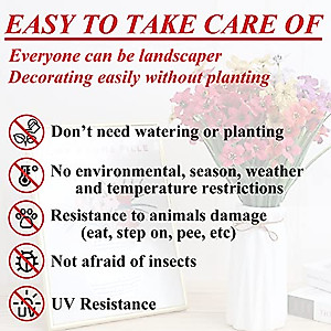 LXAFGP 8 Bundles White Artificial Flowers Outdoor Silk Flower UV Resistant Plants Fake Flower Greenery Faux Plastic Plants for Outdoor Indoor Home Window Garden Wedding Pot Hanging Plants Décor