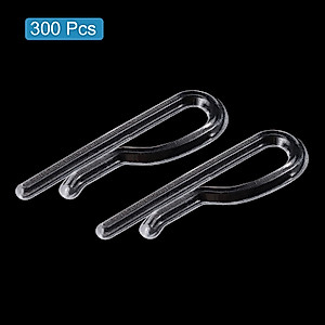 uxcell 300Pcs Durable Plastic Alligator Clips, 1.42" Clear U Shape Shirt Clip Clothespins for Folding Ties, Pants, Socks, Garments