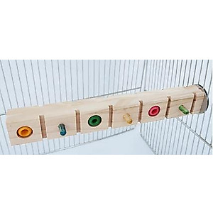 Parrot Bird Wood Perch Platform Corner Stand Shelf for Birds Budgie Parakeet Cockatiel Conure Cockatoo Macaw（F）