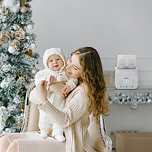 EVLA’S Baby Bottle Warmer, Multi-Function Feeding Bottle Warmer, Fast and Accurate Breastmilk and Formula Milk Warmer with Timer, Defrost, Keep Warm, Baby Food Jar Heating Functions, White