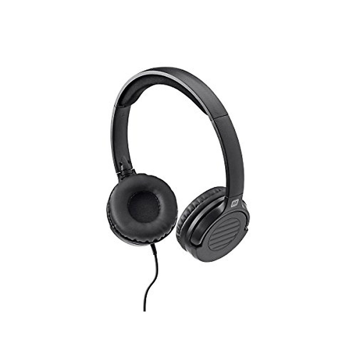 Monoprice 113191 Hi-Fi Lightweight On-Ear Headphones with in-Line Play/Pause Controls and Built-in Microphone, Clear