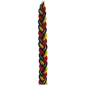 Majestic Giftware Braided Havdalah Candle Bees Wax Multi-Color -13"