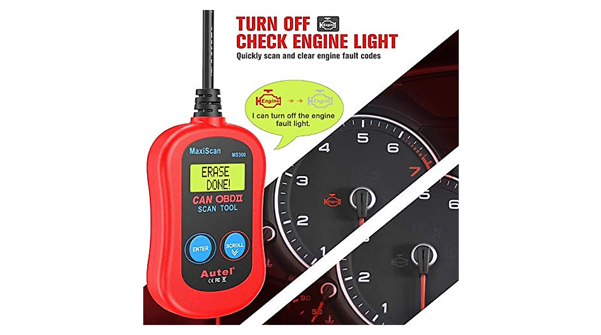 Autel MS300 OBD2 Scanner - Clear Check Engine Light Fast