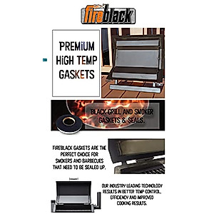 Fireblack® Hi Temp BBQ smoker Gasket Self Stick 15 ft High Heat 1/2 x 1/8 Black