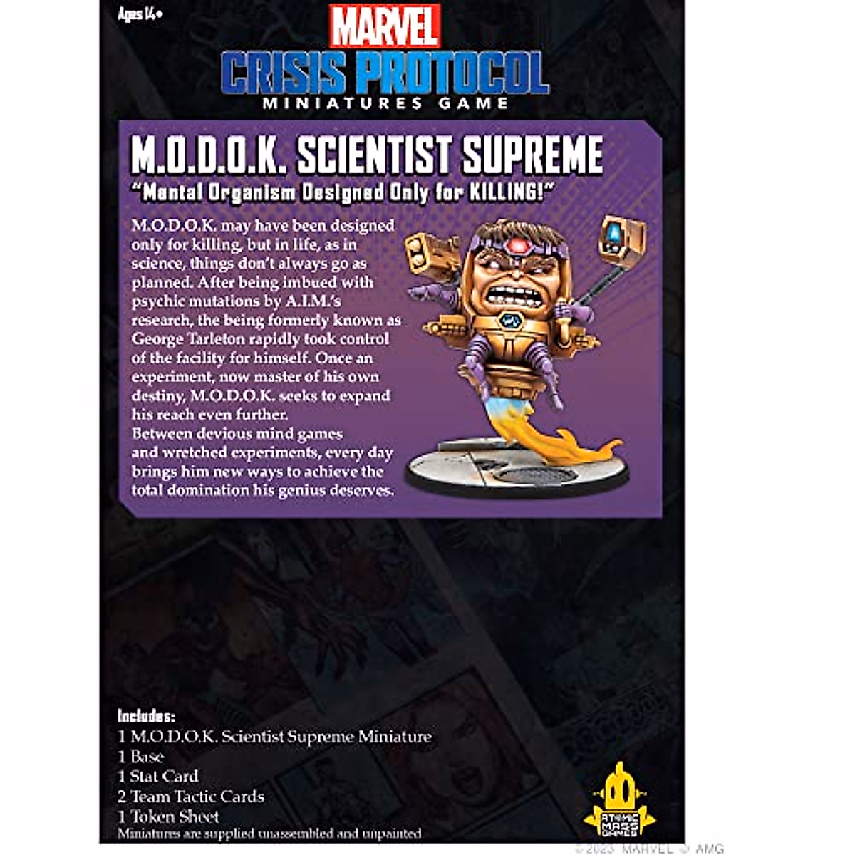 Atomic Mass Games Marvel: Crisis Protocol M.O.D.O.K. Scientist Supreme Character Pack - Unleash Sinister Genius! Tabletop Superhero Game, Ages 14+, 2 Players, 90 Minute Playtime, Made