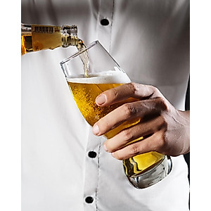 LUXU Craft Beer Glasses Set of 2 Professional IPA Glasses,Lead-Free Crystal Beer Pint Glass,Clear Pilsner Wheat Beer Glasses,Solid Glassware Beer Cup,Classic Beer Gifts for Lager,Ale,Water and Men