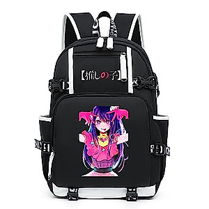 ISaikoy Anime Oshi No Ko Backpack Shoulder Bag Bookbag School Bag Daypack Satchel Laptop Bag Color Black21