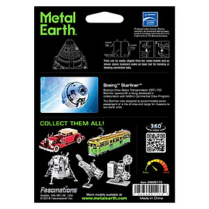 Metal Earth Boeing CST-100 Starliner 3D Metal Model Kit Bundle with Tweezers Fascinations