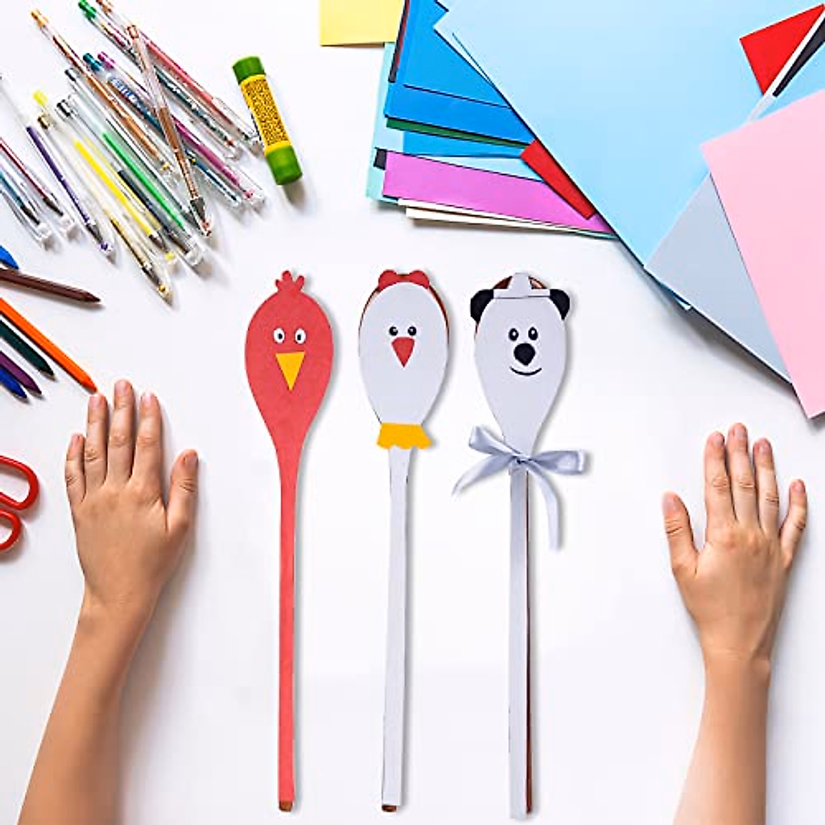 HANSGO Wooden Spoons for Eating, 6PCS 12 Inch Wood Soup Spoons Long Handle Spoons Table Spoon Serving Spoons with Japanese Style Utensil Set for Kitchen Cooking Mixing Stirring