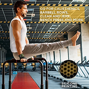 RDX Weight Lifting Gloves Grips Fitness Gym Workout, Long Wrist Support, Ventilated Open Back Anti-Slip Gripper, Strength Training Deadlift HIIT Exercise, Women Men Cycling Climbing Gymnastics Rowing